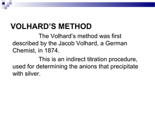 Volhard`s Method | PPT