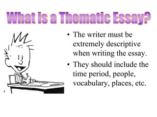 Aim writing a thematic essay | PDF