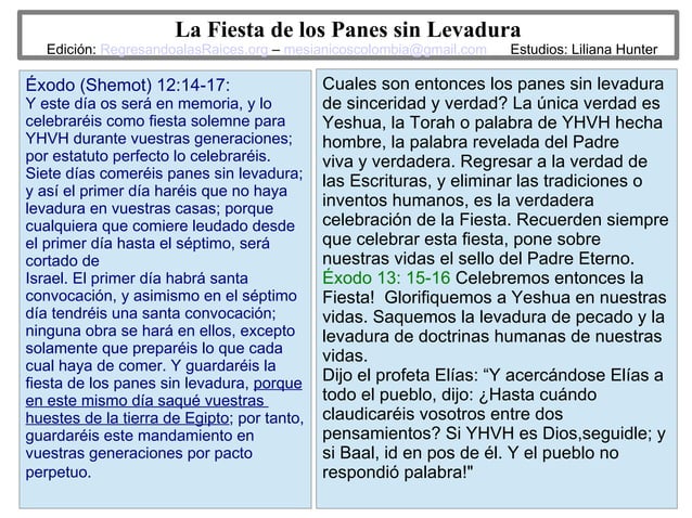 La fiesta de los panes sin levadura | PPT