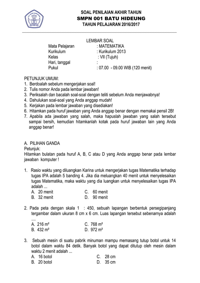 Ainamulyana.blogspot.com matematika kelas 7 k13 | PDF