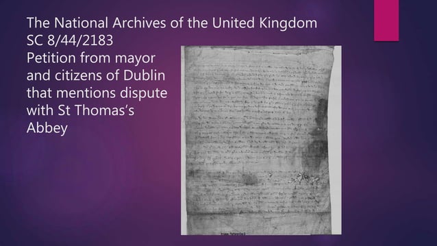 Áine Foley. St Thomas’ Abbey and the City of Dublin in the late ...