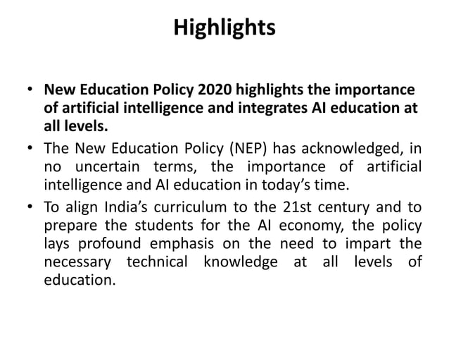 AI_NEP 2020.pptx | Internet | Computing