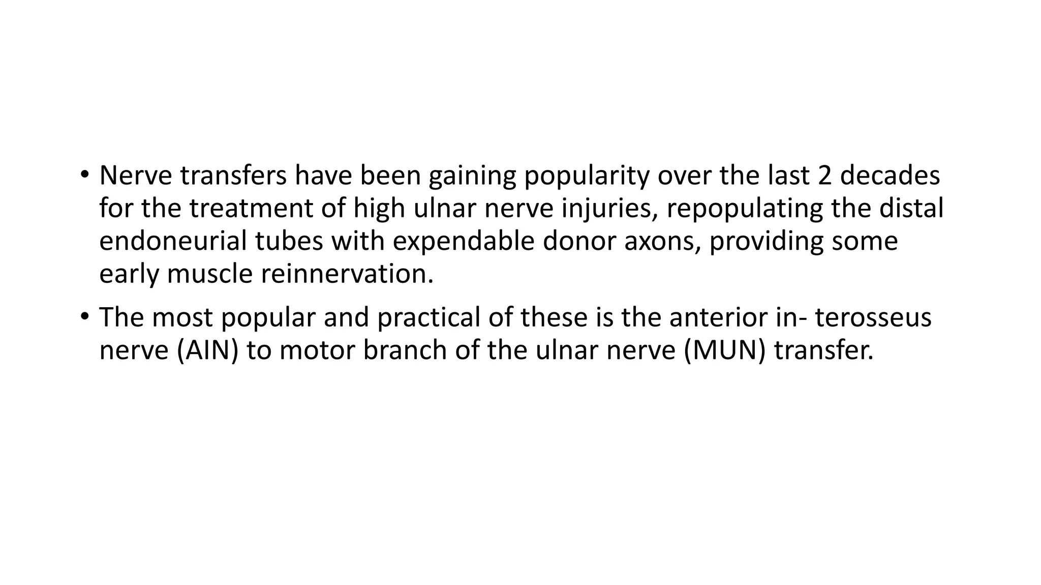 Anterior nerve syndrome - nerve transfer.pptx