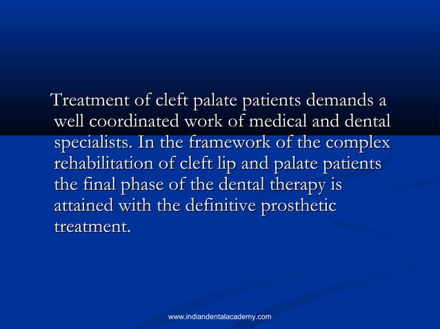 A innovative cast partial design for cleft palate/dental courses | PPT