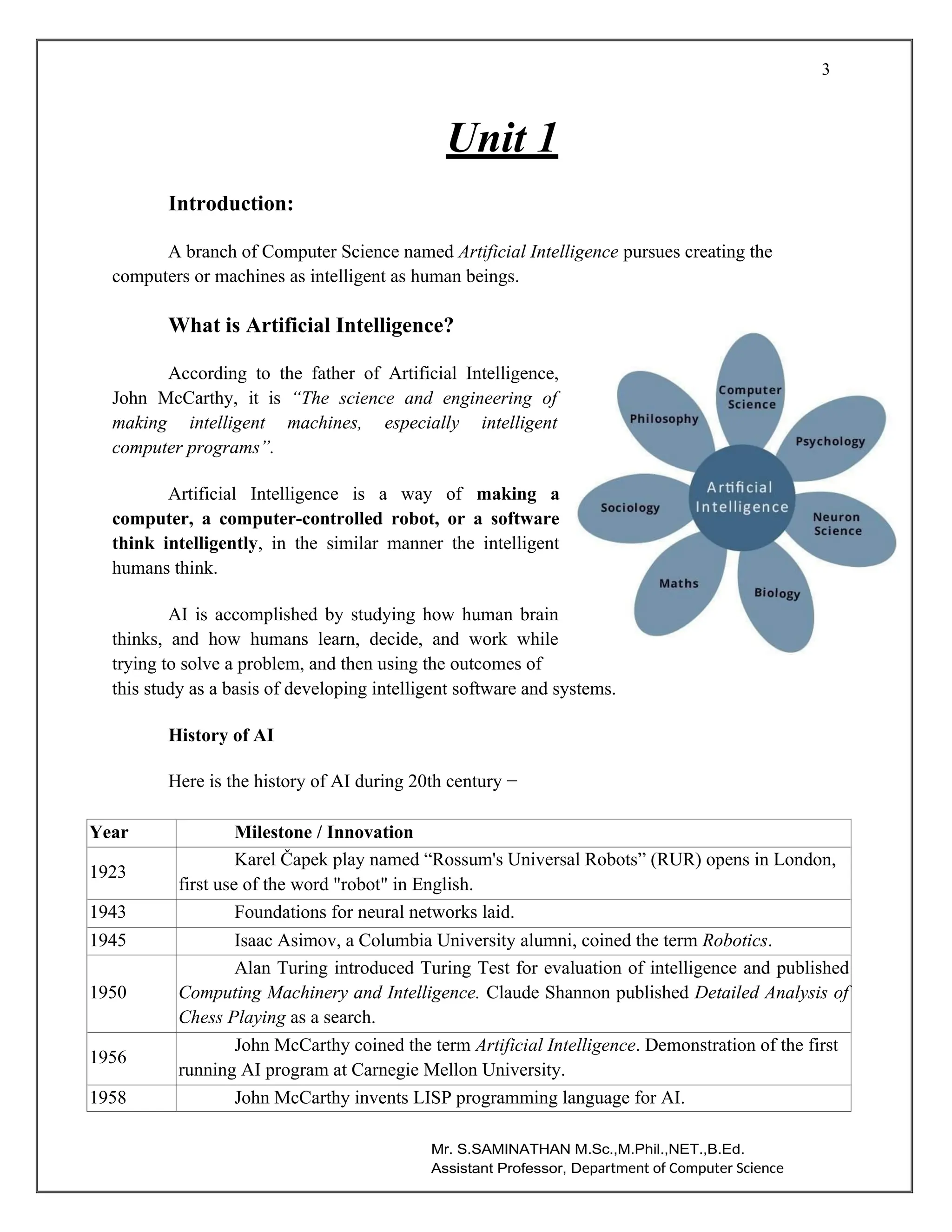 Artificial Intelligence and Problem state, space | DOCX