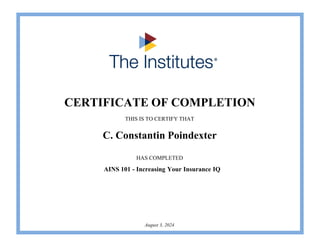 AINS 101 - Increasing Your Insurance I.Q. | PDF