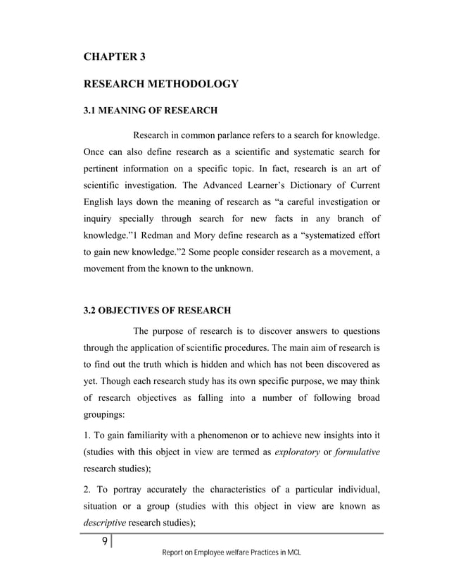 An internship report on employee welfare practices in mcl | PDF