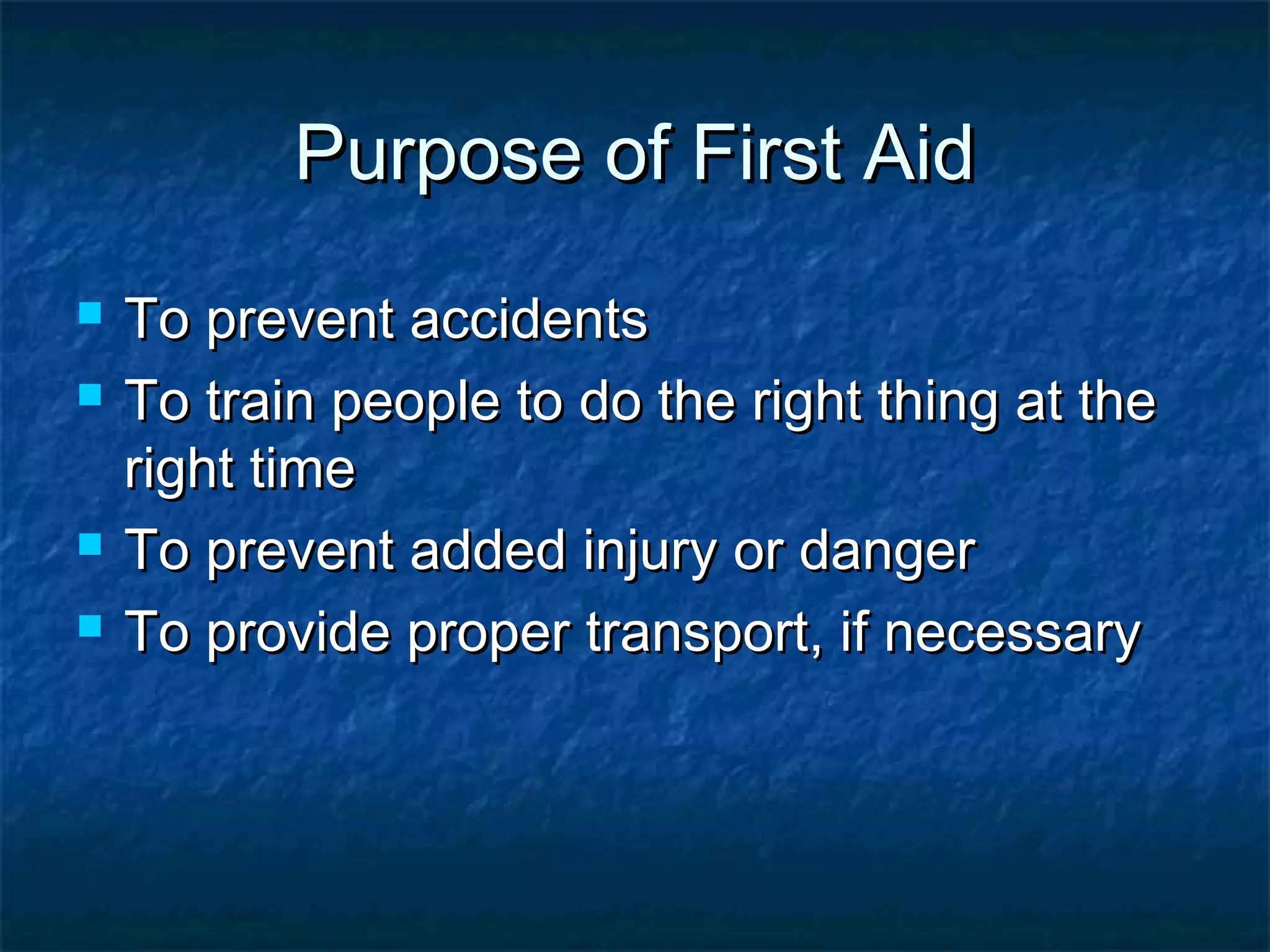 A introduction to first aid | PPT