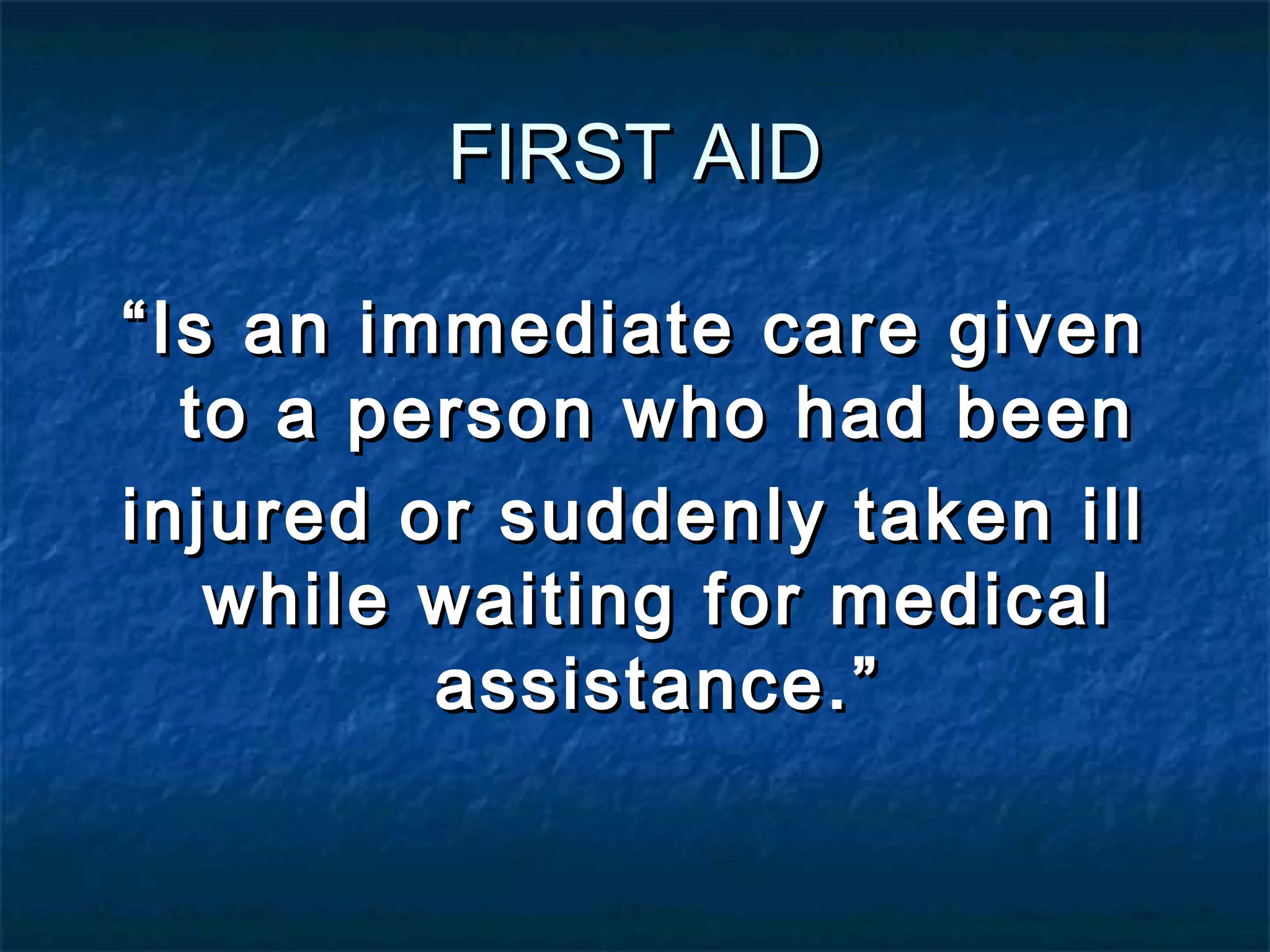 A introduction to first aid | PPT