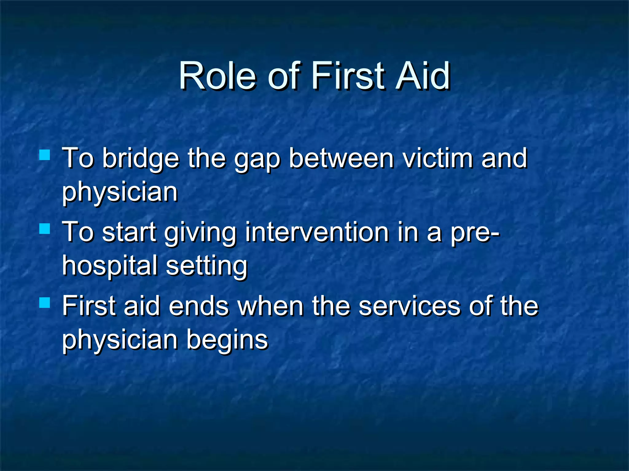 A introduction to first aid | PPT