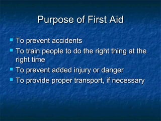 A introduction to first aid | PPT