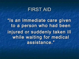 A introduction to first aid | PPT