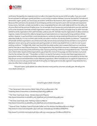 ACORN International Fairtrade Report | PDF