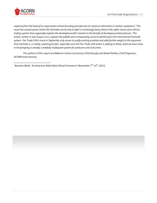 ACORN International Fairtrade Report | PDF