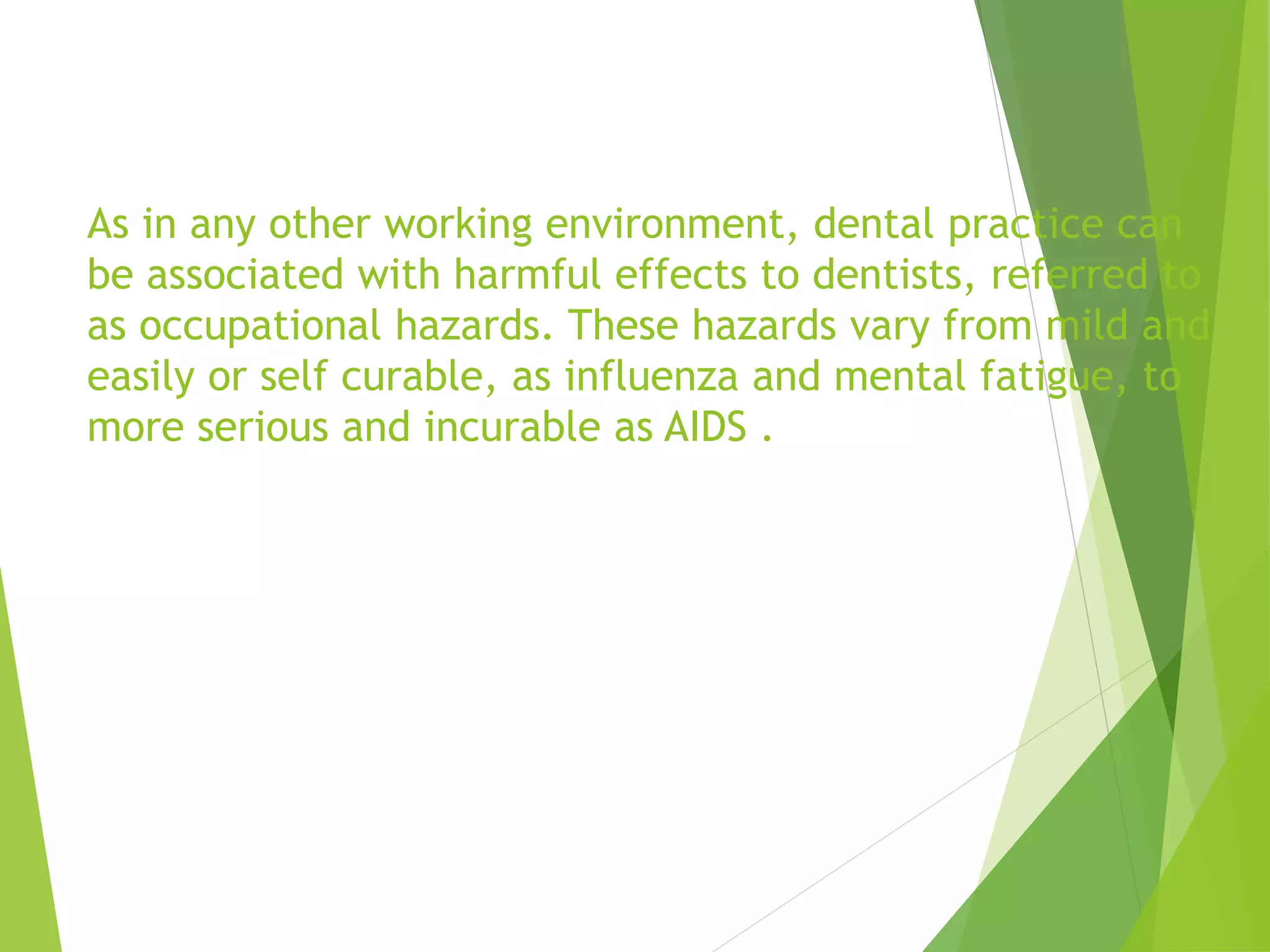 OCCUPATIONAL HEALTH HAZARDS | PPT