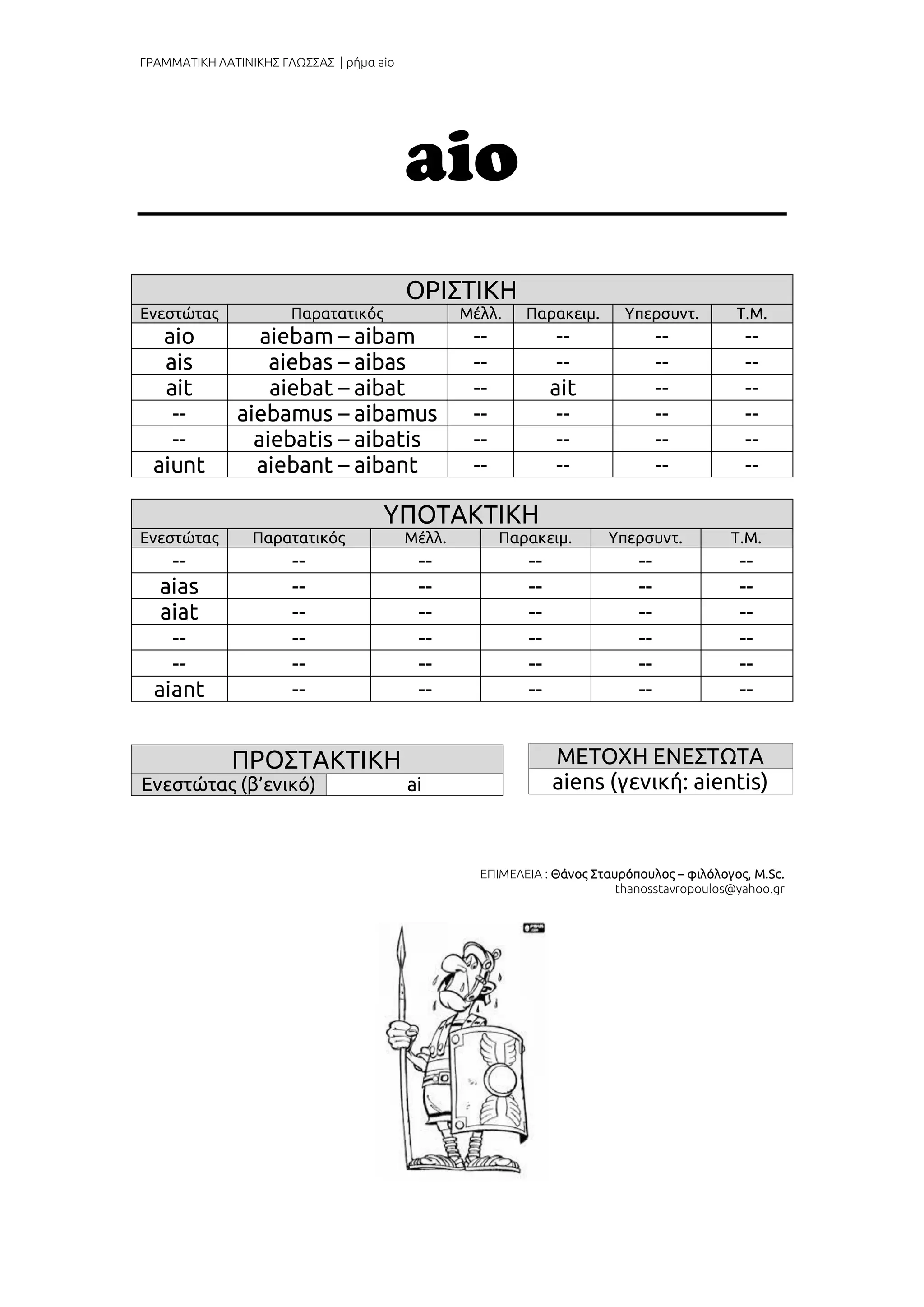 Ρήμα aio | PDF