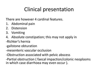 Acute Intestinal obstruction by Dr. Daniel B. Yidana | PPT