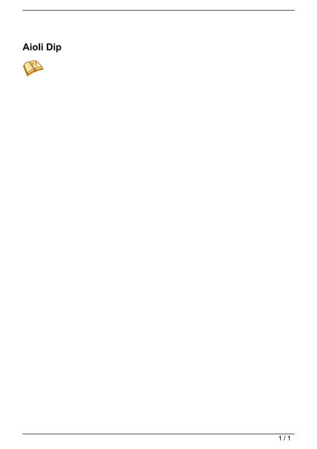 Aioli Dip | PDF