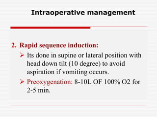 anaesthesia & management in Acute intestinal obstruction | PPTX