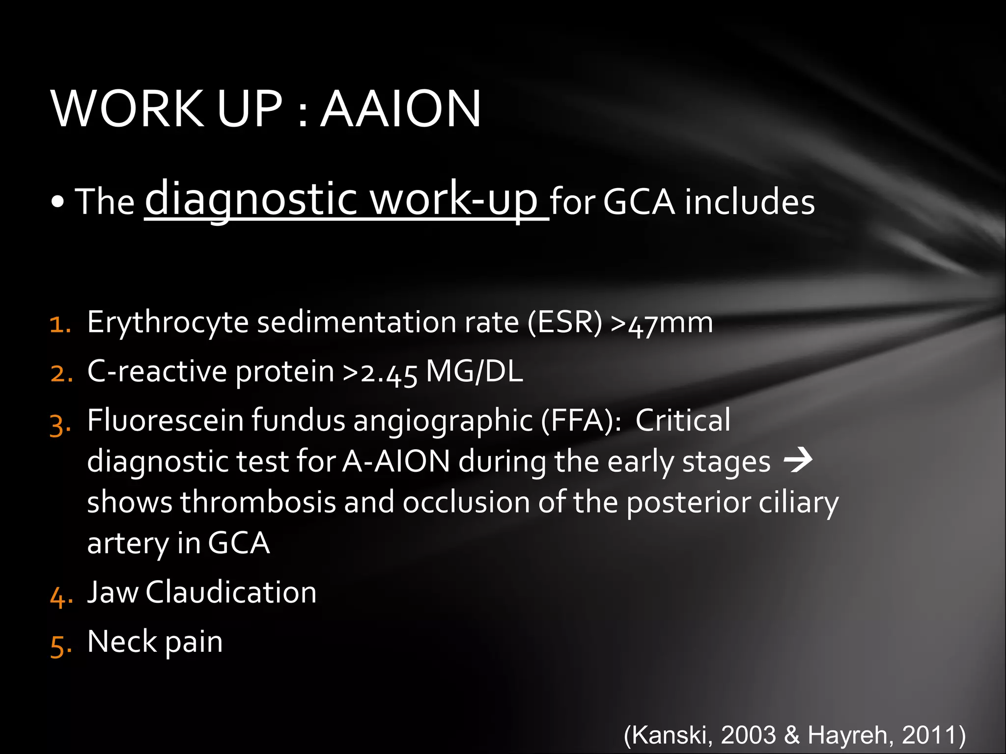 AION Anterior Ischemic Optic Neuropathy | PPT
