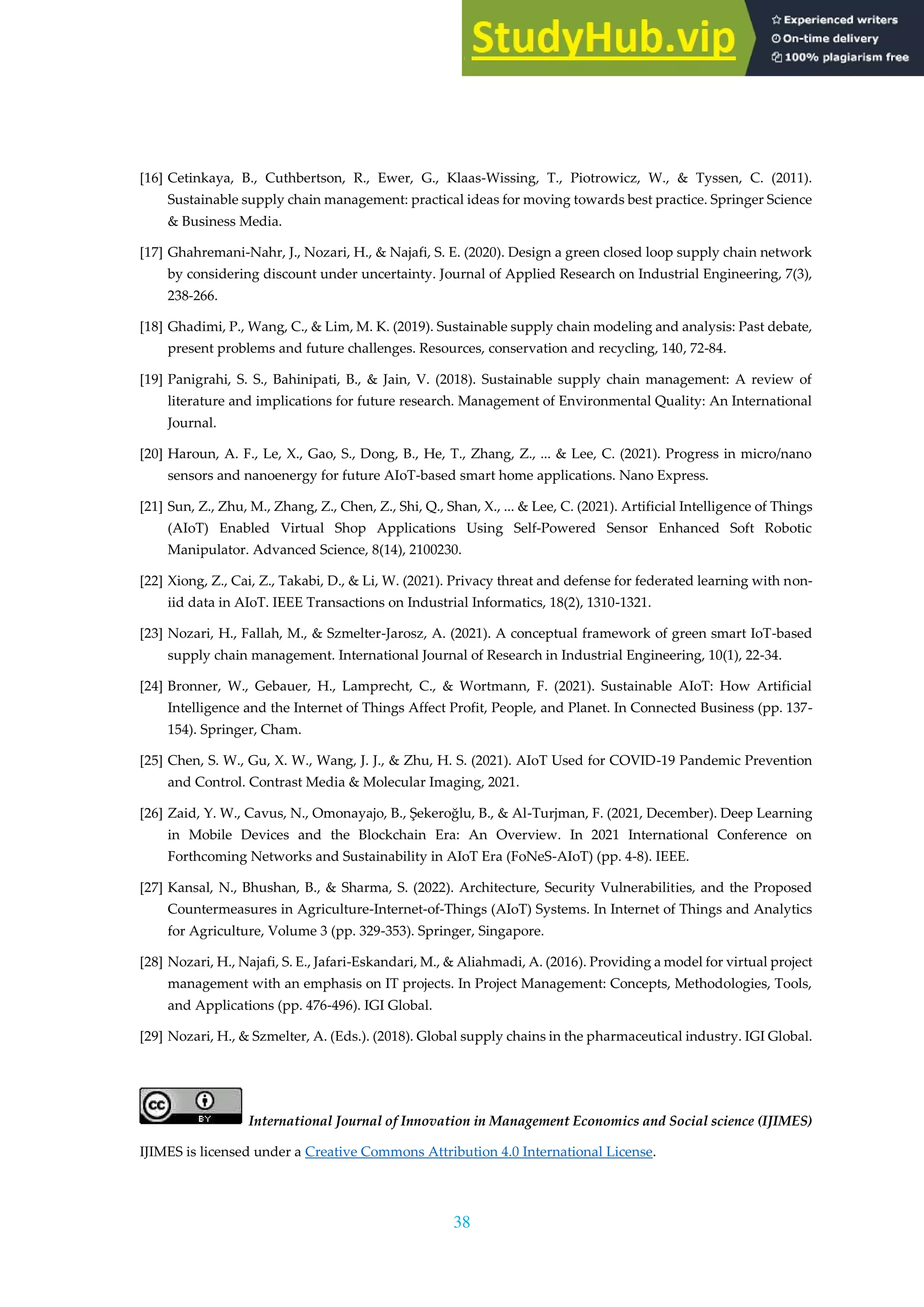 AIoT-Based Sustainable Smart Supply Chain Framework | PDF