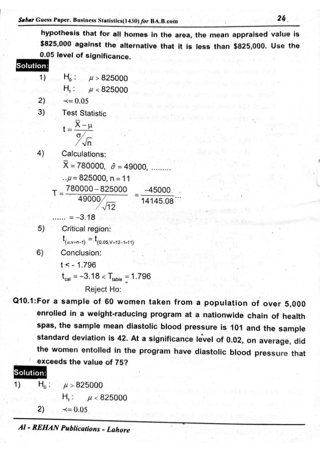 Aiou Business Statistics 1430 Past papers.pdf