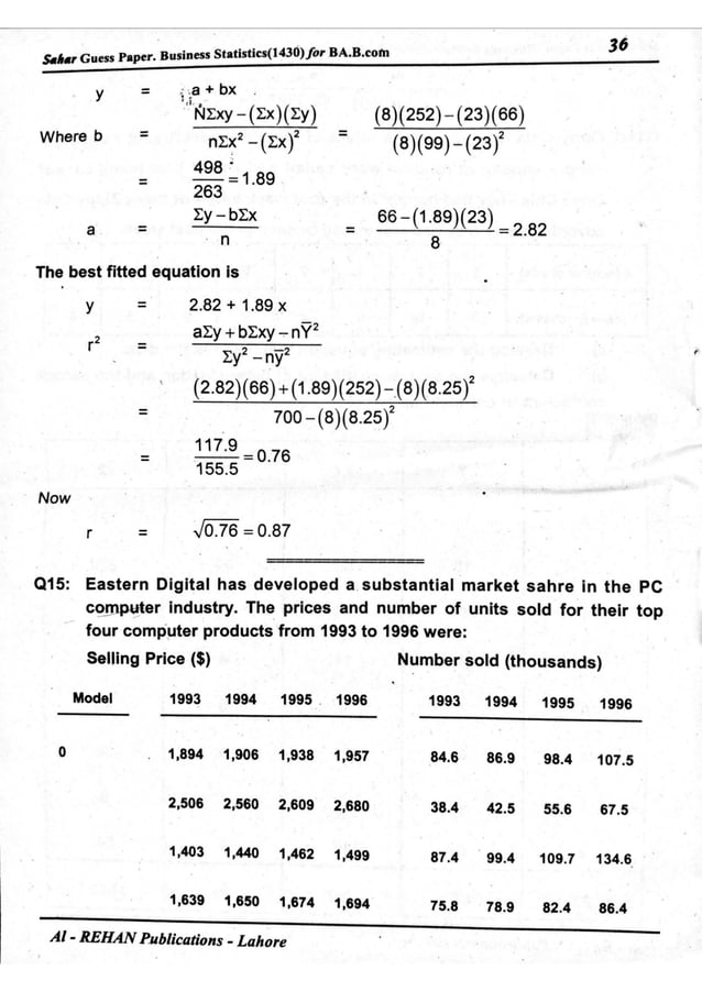 Aiou Business Statistics 1430 Past papers.pdf