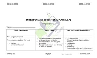 AIOU Lesson Plan For Special Education Individual Education Plan IEP.pdf