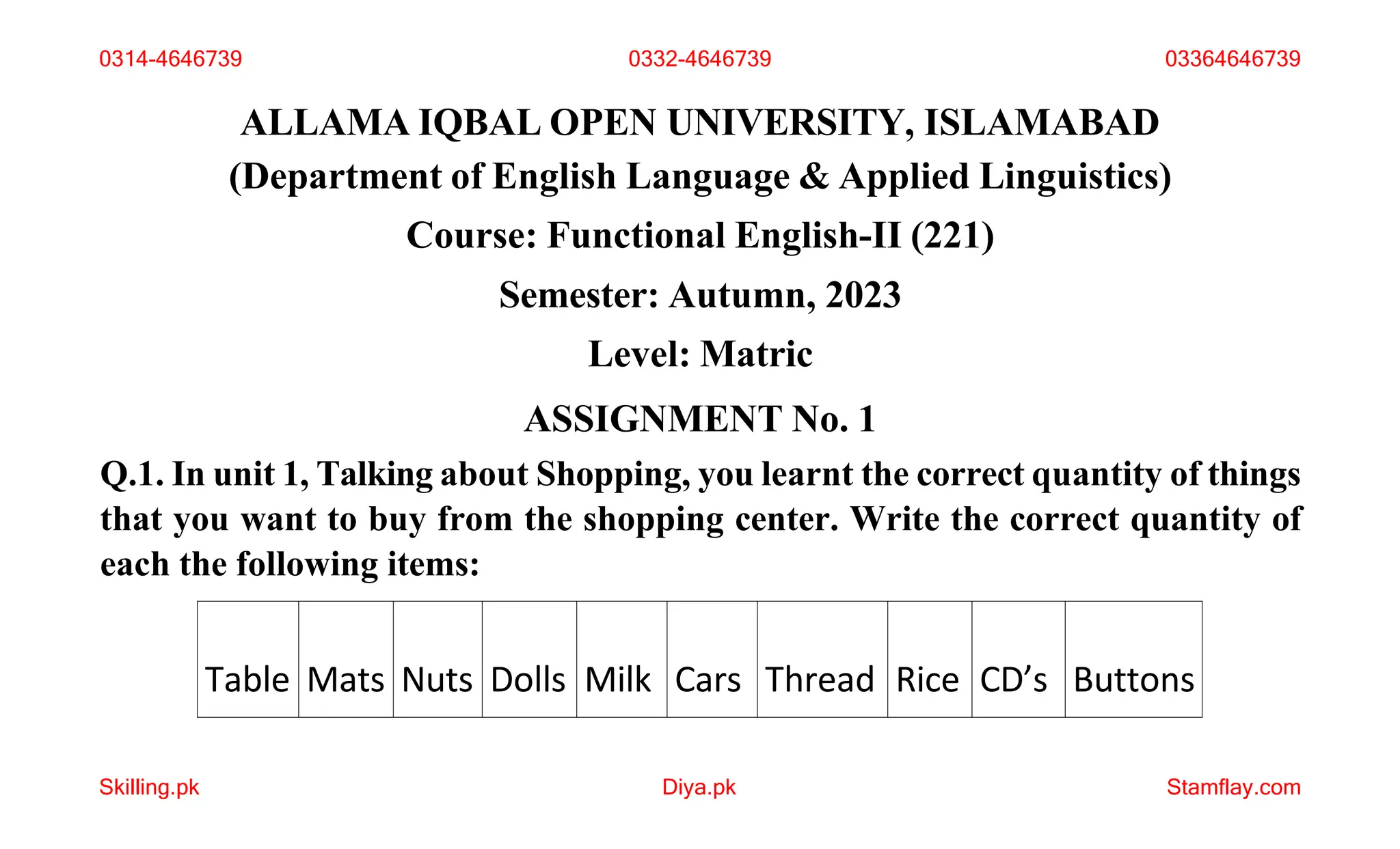 AIOU Solved Assignment Code 221 Compulsory English – II Autumn 2023 Assignment 1.pdf