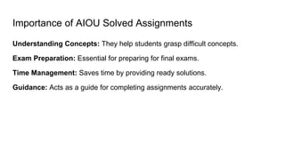 Aiou Solved Assignments Spring And Autumn Pptx
