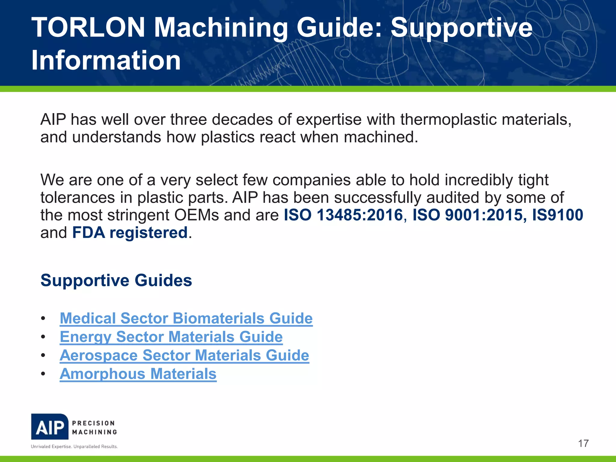 Machining Torlon - A Plastics Machining Guide | PPT
