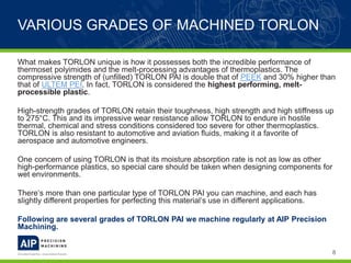 Machining Torlon - A Plastics Machining Guide | PPTX