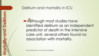Delirium in ICU: Nomenclature and Diagnosis | PPTX