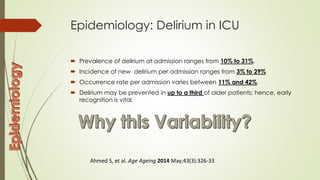 Delirium in ICU: Nomenclature and Diagnosis | PPTX
