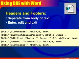 BIS and DDE In Action | PPT