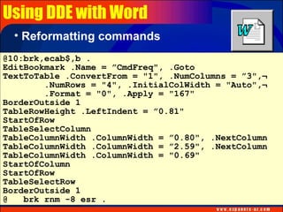 BIS and DDE In Action | PPT