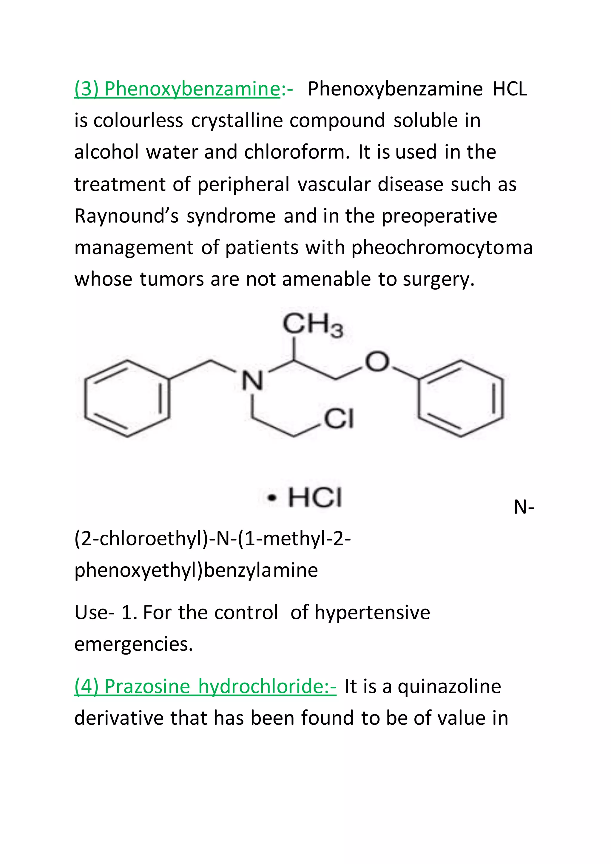 Alpha adrenergic blockers | DOCX
