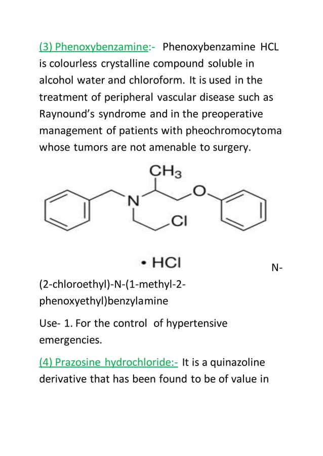Alpha adrenergic blockers | DOCX | Chemistry | Science