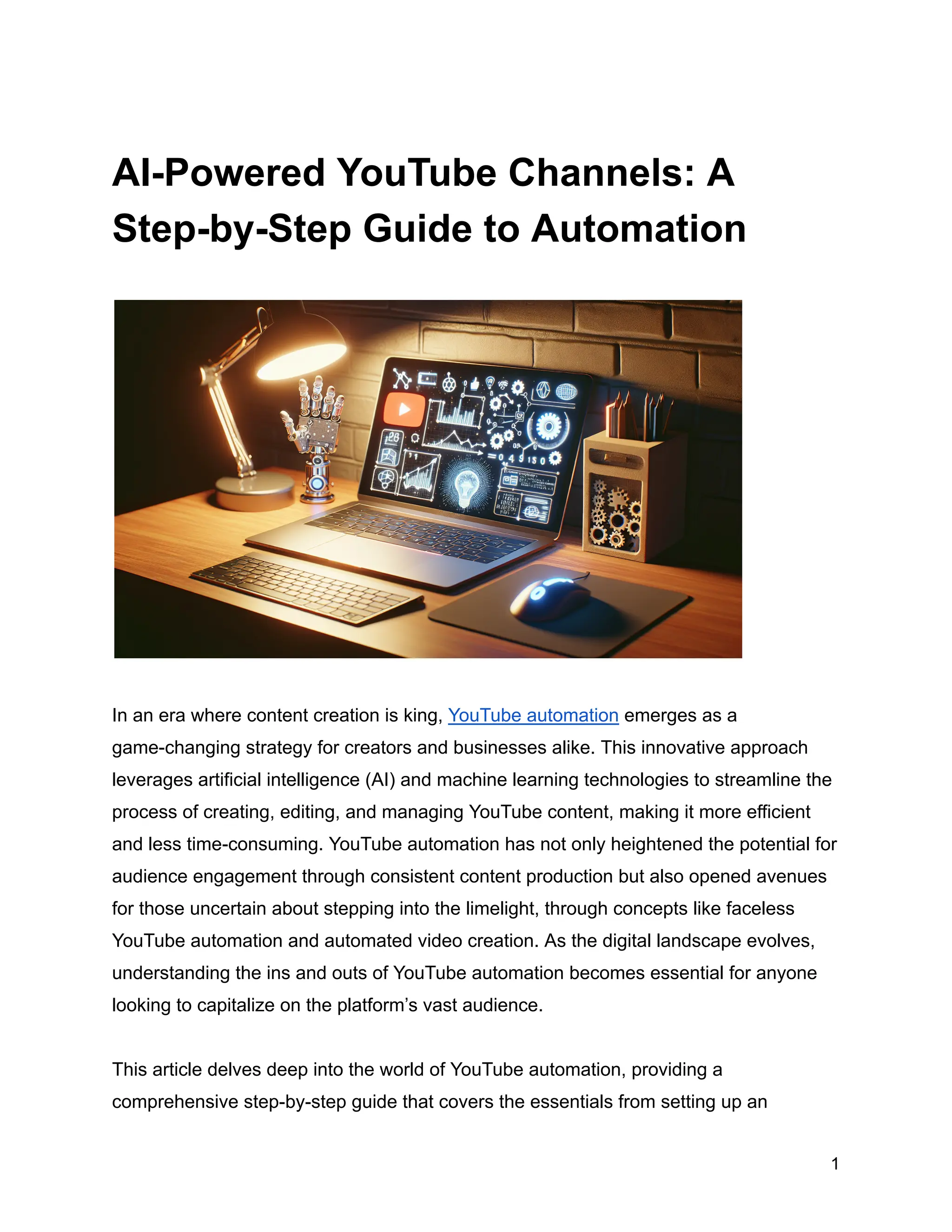 AI YouTube channels : Step By Step Guide | PDF