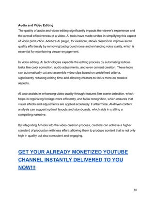 AI YouTube channels : Step By Step Guide | PDF