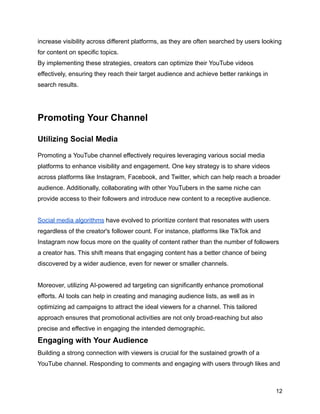 AI YouTube channels : Step By Step Guide | PDF