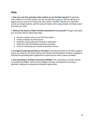 AI YouTube channels : Step By Step Guide | PDF
