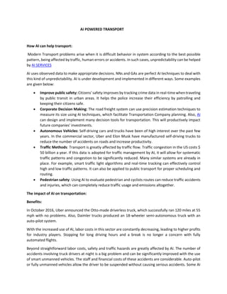 Ai powred transport | PDF