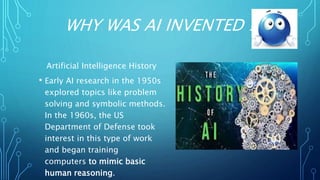 ARTIFICIAL INTELLIGENCE POWER POINT FOR GRADE9 | PPTX