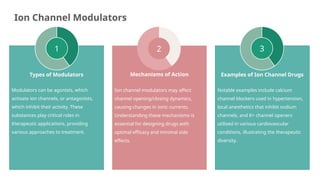 Ion Channels in Health and Disease, Pharmacology and Applications | PPTX