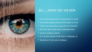 AI literacy and misinformation presentation | PPTX