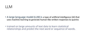 AI presentation Genrative LLM for users.pptx | Search | Internet