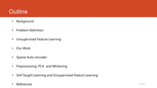 Unsupervised Feature Learning | PPTX | Artificial Intelligence | Technology & Computing