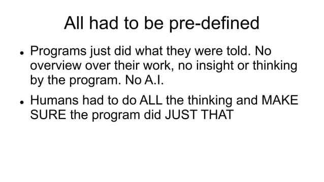 A.I. programming and machine learning | PPT