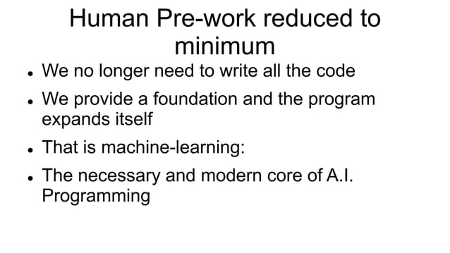 A.I. programming and machine learning | PPT